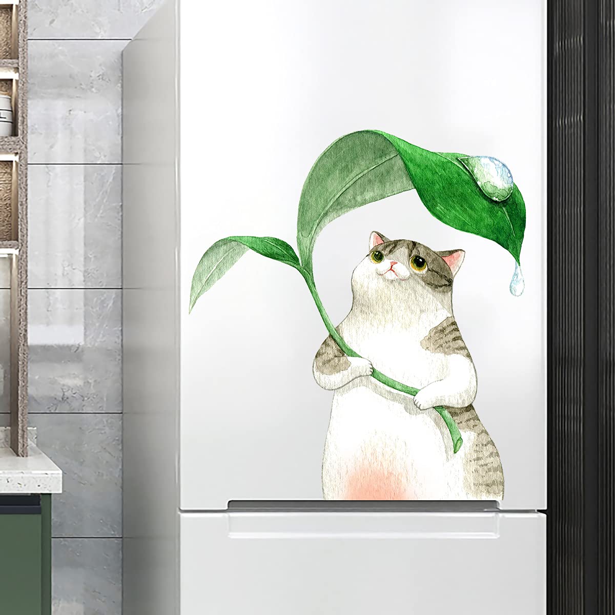 MEFOSS Cute Cat Wall Decal Removable Kitty Wall Decor Stickers 17'' × 19'' Peel and Stick Vinyl Decals Art for Living Room Kids Bedroom Playroom Nursery Wall Decorations