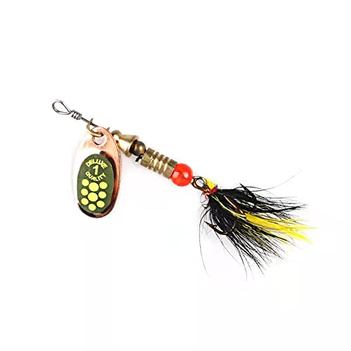 10 pcs Sinking Spinner baits kit with Tackle Box, as Spinner Fishing Lures for Bass Trout Salmon in Various Saltwater and Freshwater