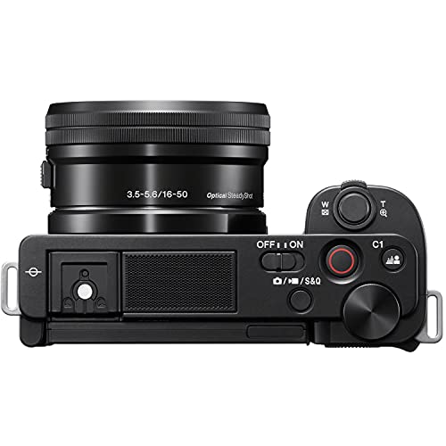 Sony ZV-E10 Mirrorless Camera 2 Lens Vlogger Kit 16-50mm + 55-210mm ILCZV-E10L/B Black Bundle with ACCVC1 Including GP-VPT2BT Grip + Filters + Wide & Telephoto Lenses + Deco Gear Case & Accessories