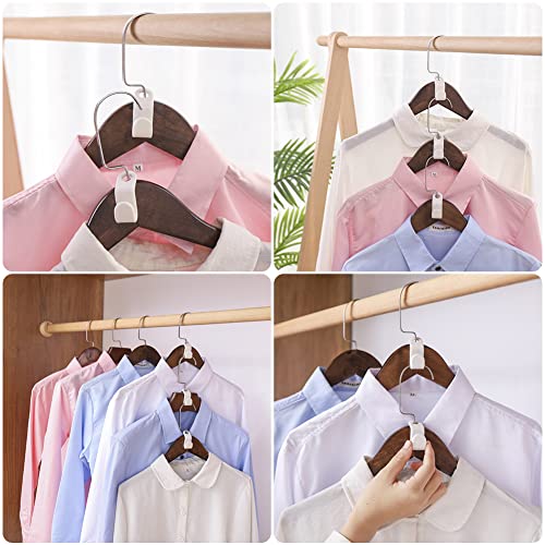 120 Pack Clothes Hanger Connector Hooks, Rictine Black and White Magic Hangers Sturdy Plastic Hanger Hooks for Hangers Space Saving and Clothes Closet Organizer