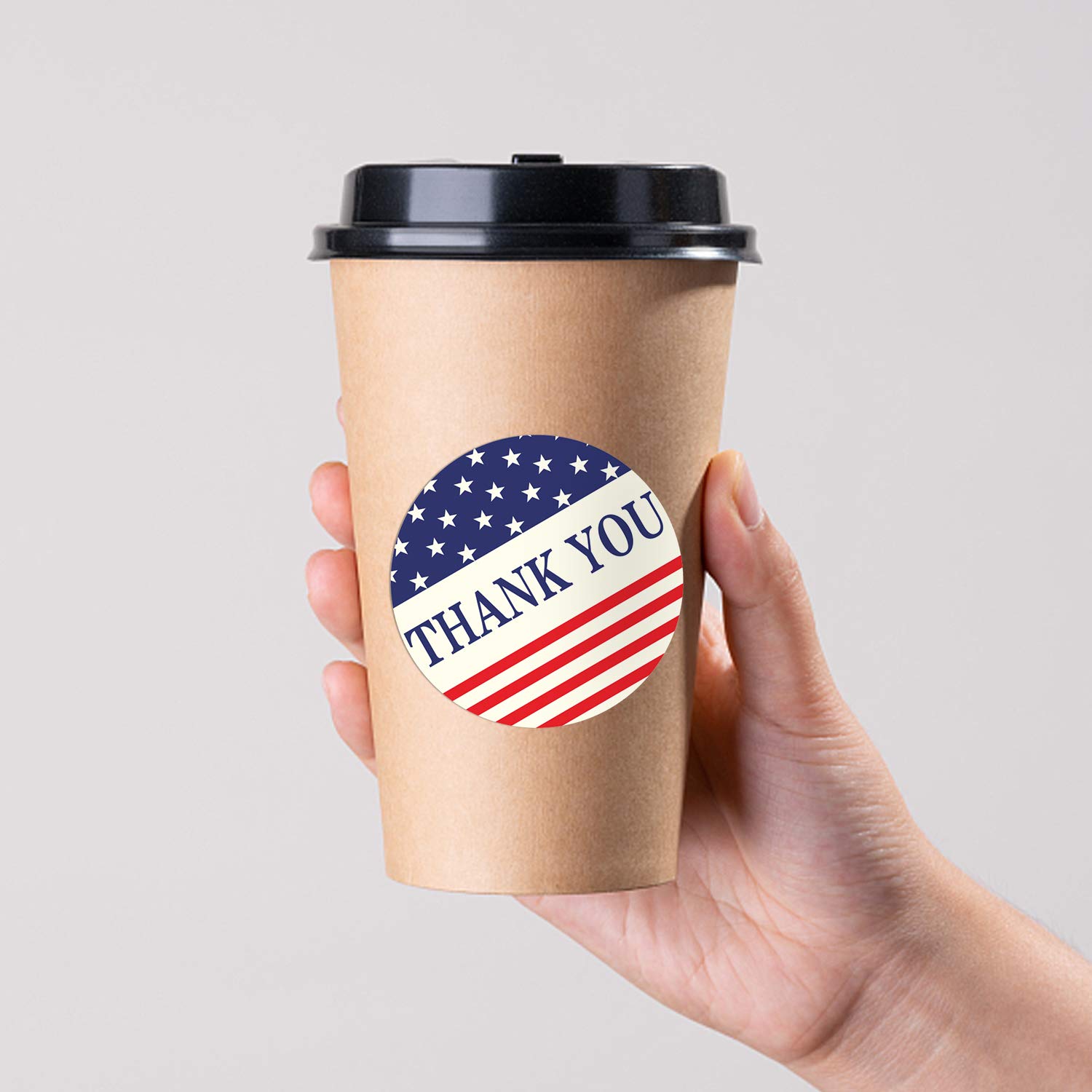 YINHEXI American Flag Thank You Stickers, 500 Labels Per Roll for Small Business Packaging, Seal Stickers (Style-A, 2inch)