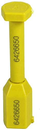 ZWY Yellow Hexagonal Bolt Seal, 250PCS, Metal, Anti-Spin, High Security, C-TPAT / ISO 17712:2013 Compliant, Cargo Container & Truck Trailer Seal