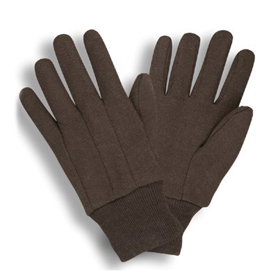 12 Pair 1 Dozen Dz Brown Jersey Cotton Work Gloves 8oz Men Size Large L (1)