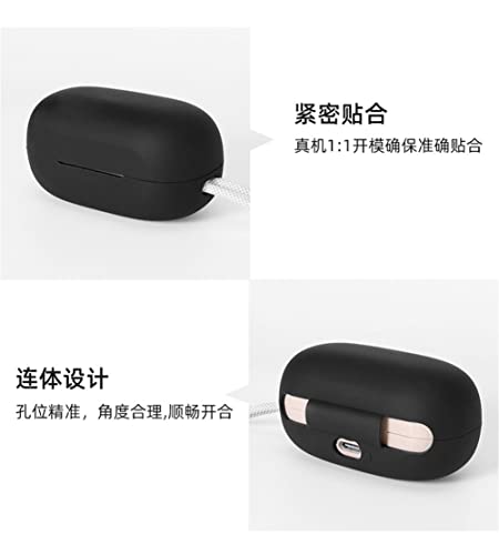 2 Pack DAYJOY Soft Silicone Protective Case Cover Compatible with JBL Reflect Mini NC Earphone, Protective Skin Sleeve(Black+Blue)