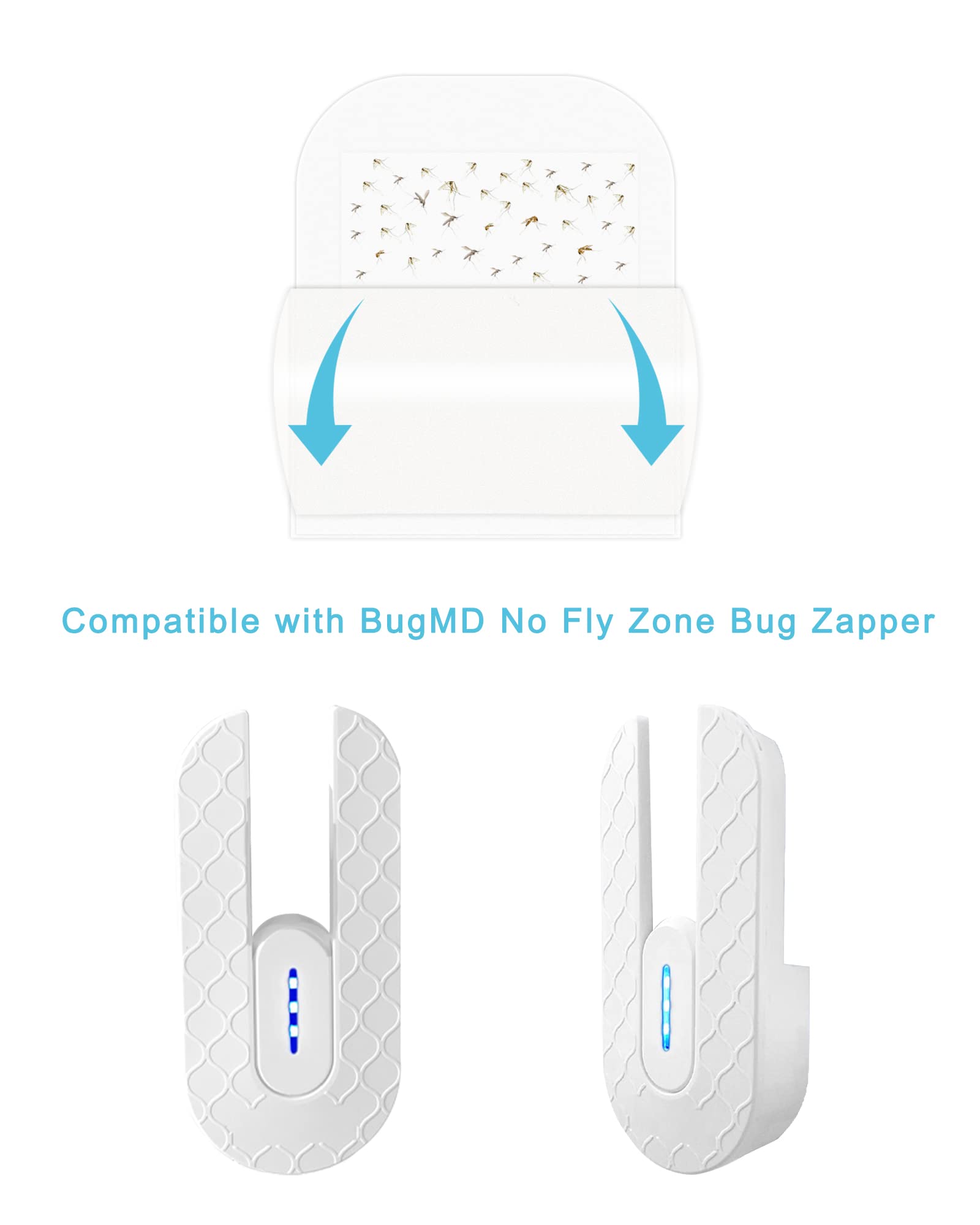 12 Pcs Refill Glue Pads Compatible with Bug md No Fly Zone Bug Zapper, Sticky Pads for Bug Catcher Plug in Fly Traps Indoor Insect Trap