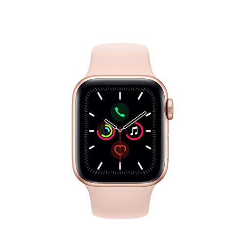 Apple Watch Series 5 (GPS + Cellular, 40MM) - Gold Aluminum Case with Pink Sport Band (Renewed)