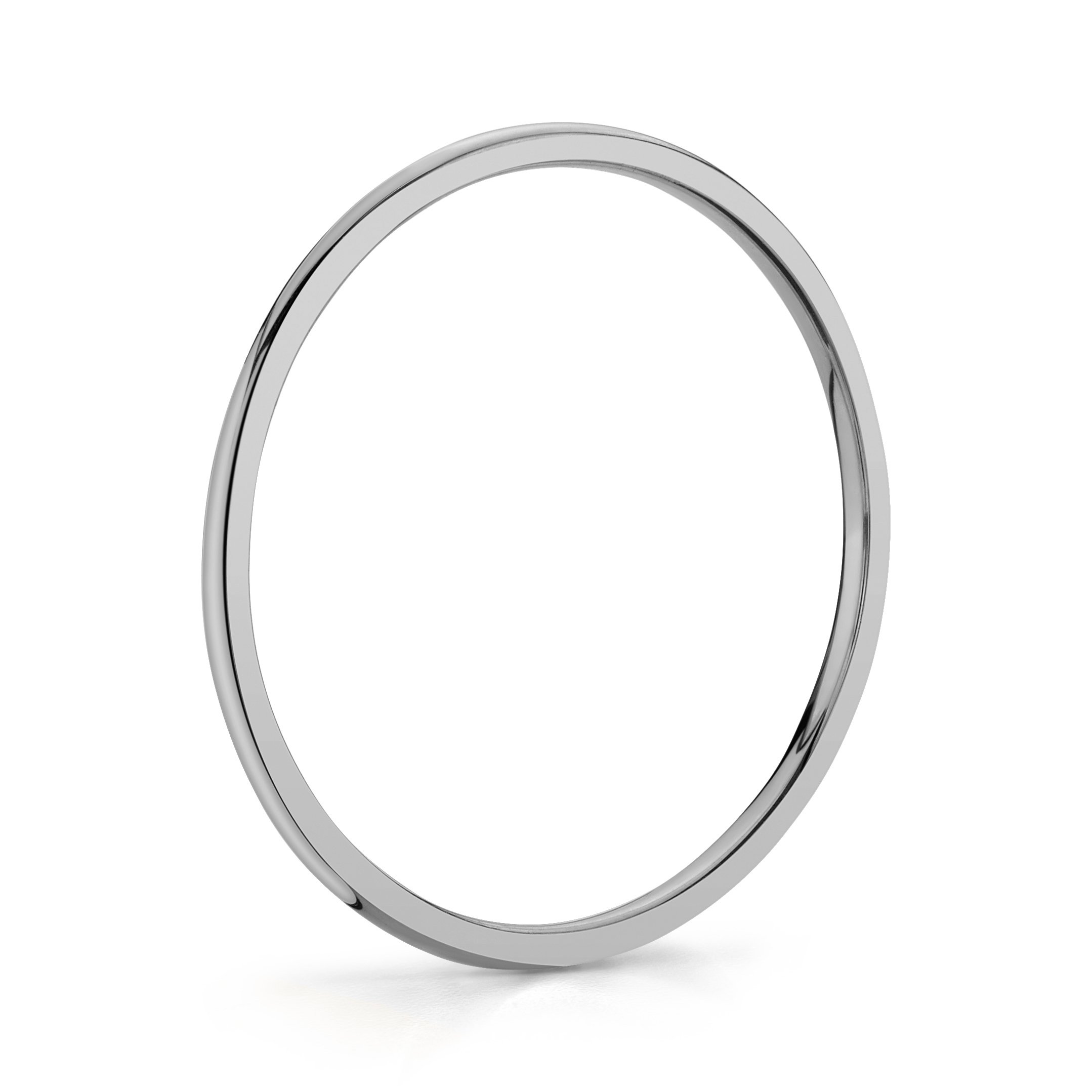 10k Dainty White Gold 1mm Thin Band Size 8