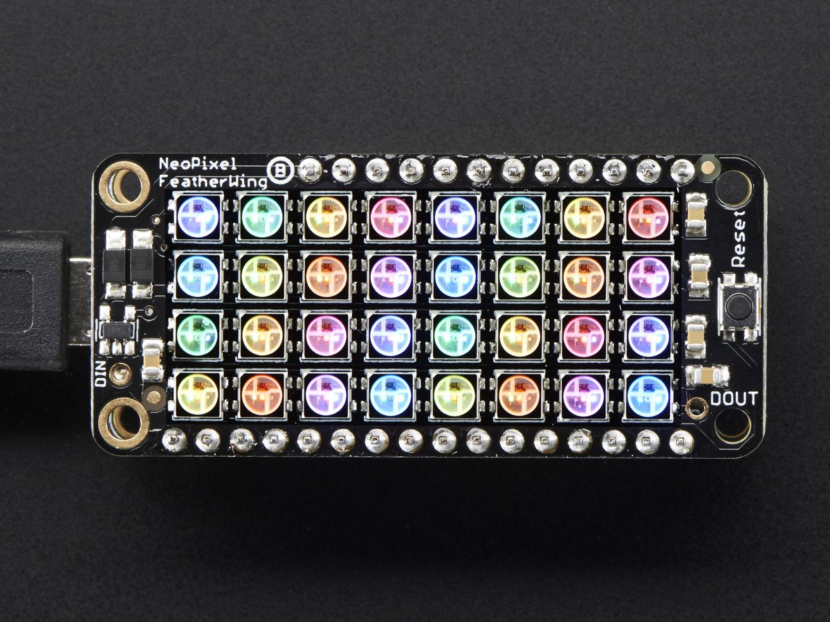 Adafruit Industries NeoPixel FeatherWing - 4x8 RGB LED Add-on for All Feather Boards