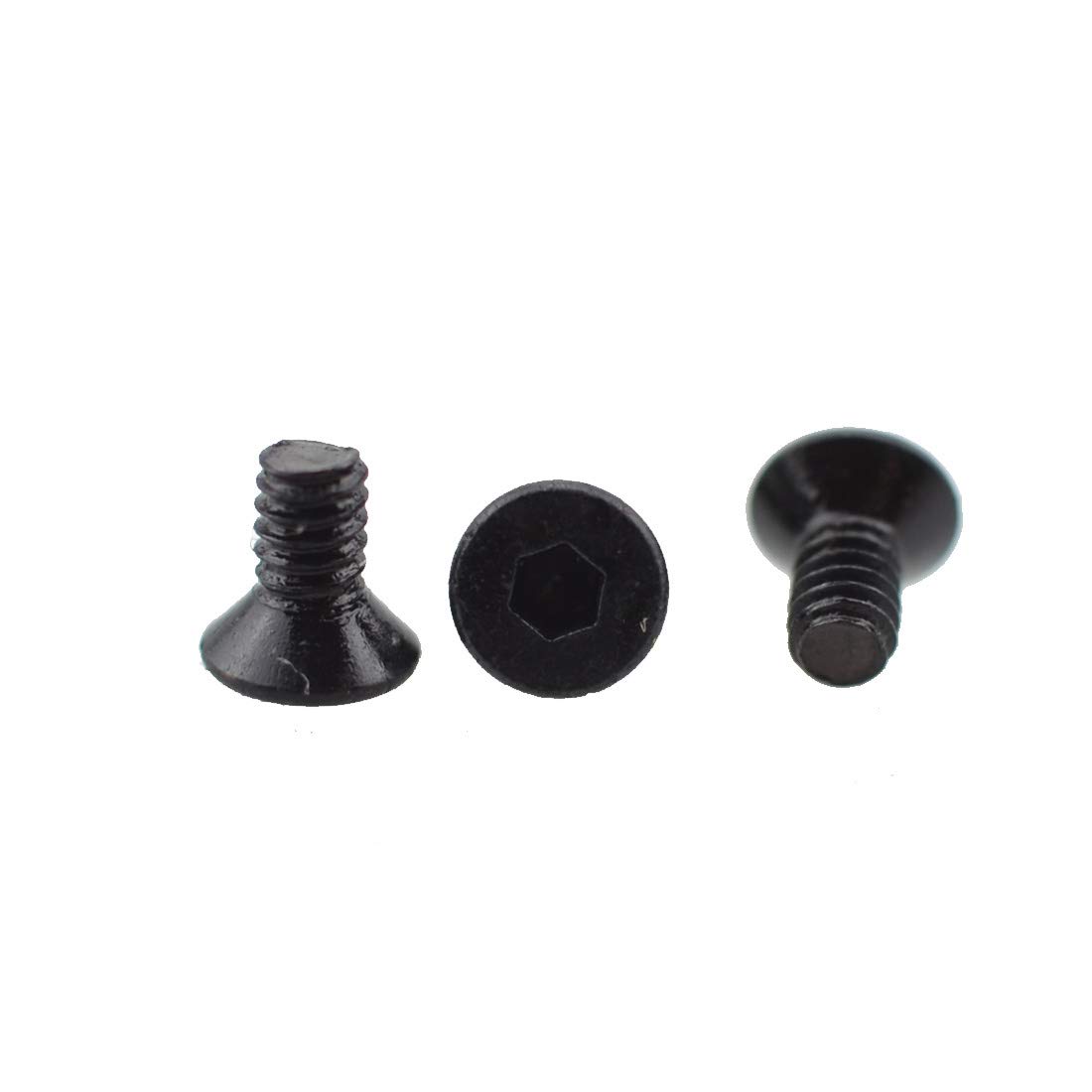 50PCS M2 4mm Grade 10.9 Alloy Steel Flat Hex Socket Head Cap Black Oxidation Screws (50, M2 4mm)