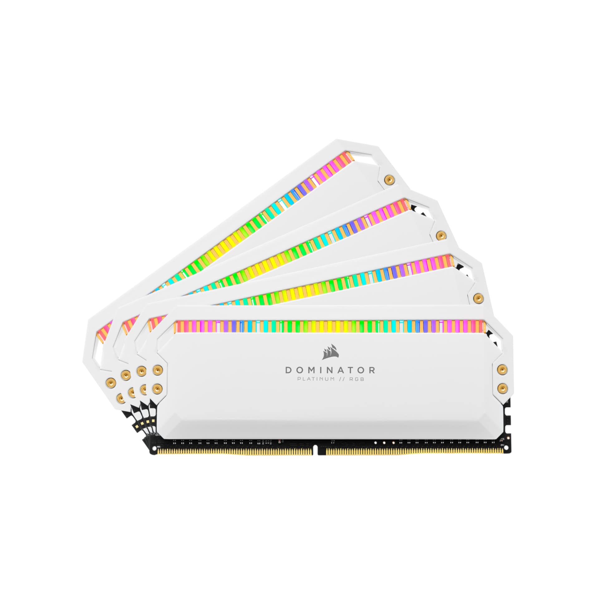 Corsair Dominator Platinum RGB 32GB (4x8GB) DDR4 3200MHz C16 Desktop Memory (12 Ultra-Bright CAPELLIX RGB LEDs, Patented Dual-Channel DHX Cooling Technology, Intel XMP 2.0 Support) White