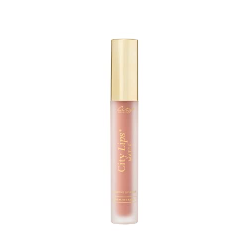 City Beauty City Lips Matte - Plumping Liquid Lipstick - Hydrate & Volumize - All-Day Wear - Hyaluronic Acid & Peptides Visibly Smooth Lip Wrinkles - Cruelty-Free (Blush Rose Matte)