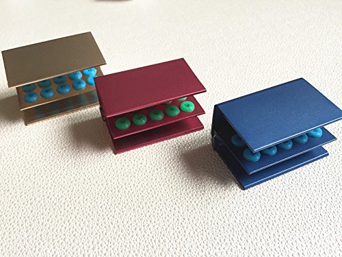 5pcs (Blue)10 Holes Dental FG RA Burs Holder Block Sterilizer Stand with Silicone