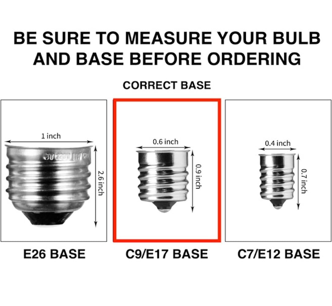 25 Pack Pure White C9 LED Replacement Bulbs Faceted Pure White LED Christmas Light Bulb 2 SMD LEDs in Each Bulb Fits E17 Socket Commercial Grade Indoor and Outdoor Use