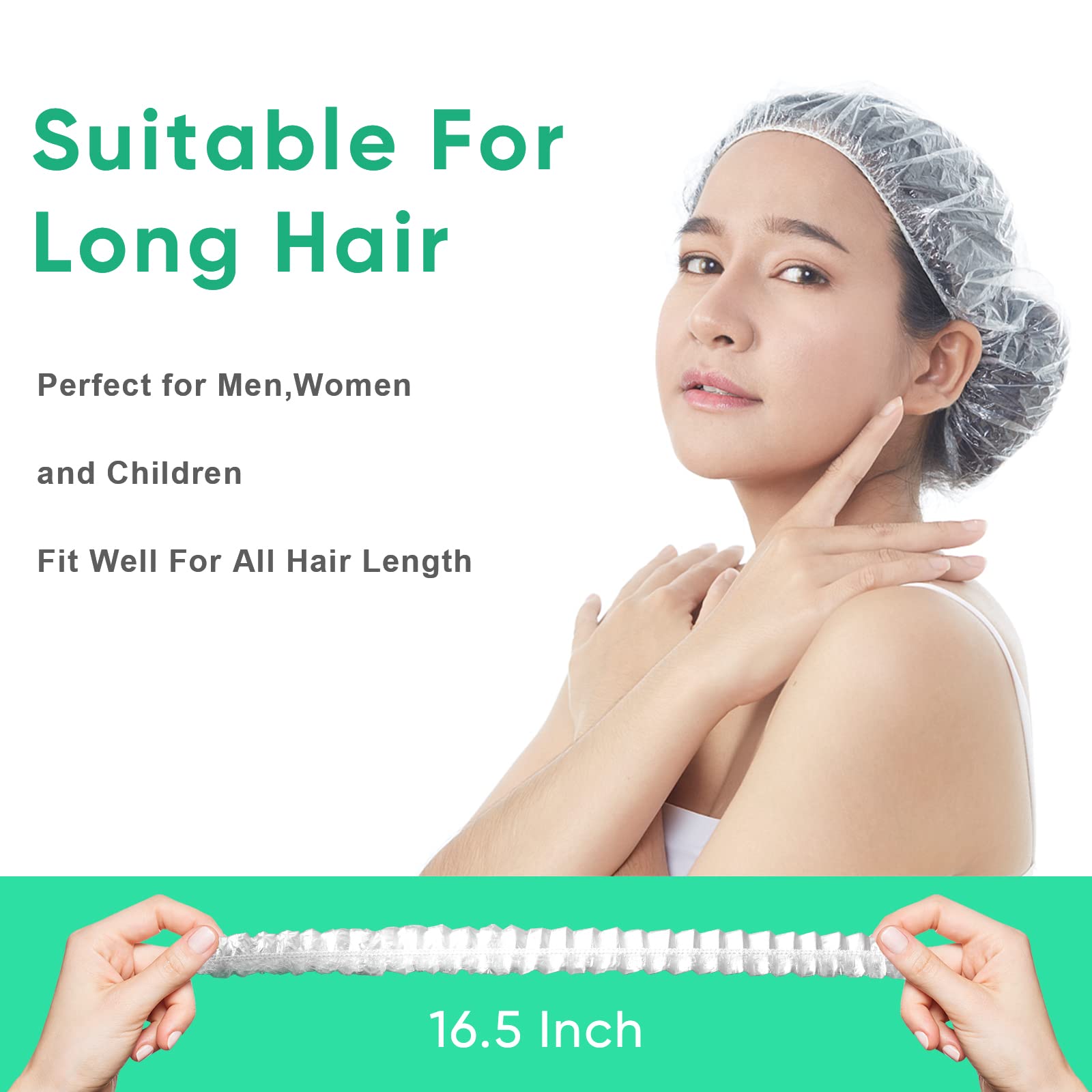 Avando Disposable Shower Caps 200pcs Hair Processing Clear Plastic Caps For Spa Home Use Hotel and Hair Salon Plastic Clear Elastic Bath Cap