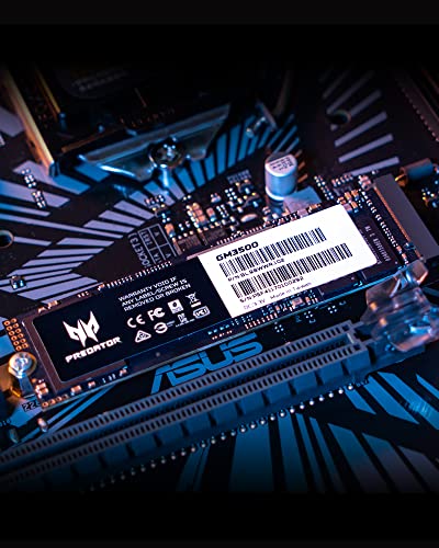 acer Predator GM3500 1TB NVMe SSD - M.2 PCIe Gen3 (8 Gb/s) x 4 Interface Internal Solid State Hard Drive with DDR4 DRAM Cache Up to 3400 MB/s - BL.9BWWR.102