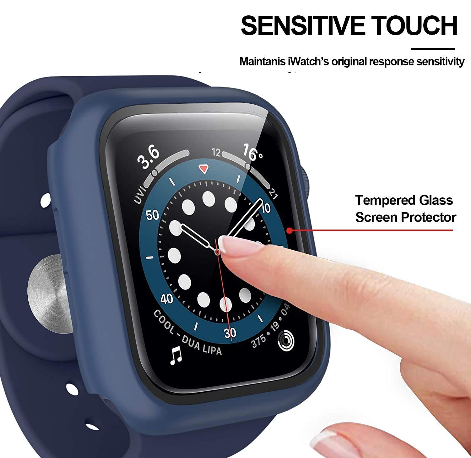 12 Pack Case with Tempered Glass Screen Protector for Apple Watch 44mm SE 2 Series 6 5 4 SE, Cuteey Full Protective Matte PC Cover for Iwatch 44mm Accessories