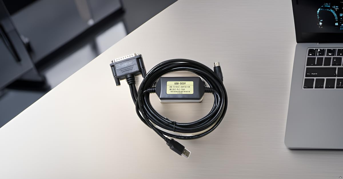 Avanexpress PLC Cable USB-SC09 A Series Interface, Compatible with PLC Programming Cable FX Series USB to RS422 Adapter