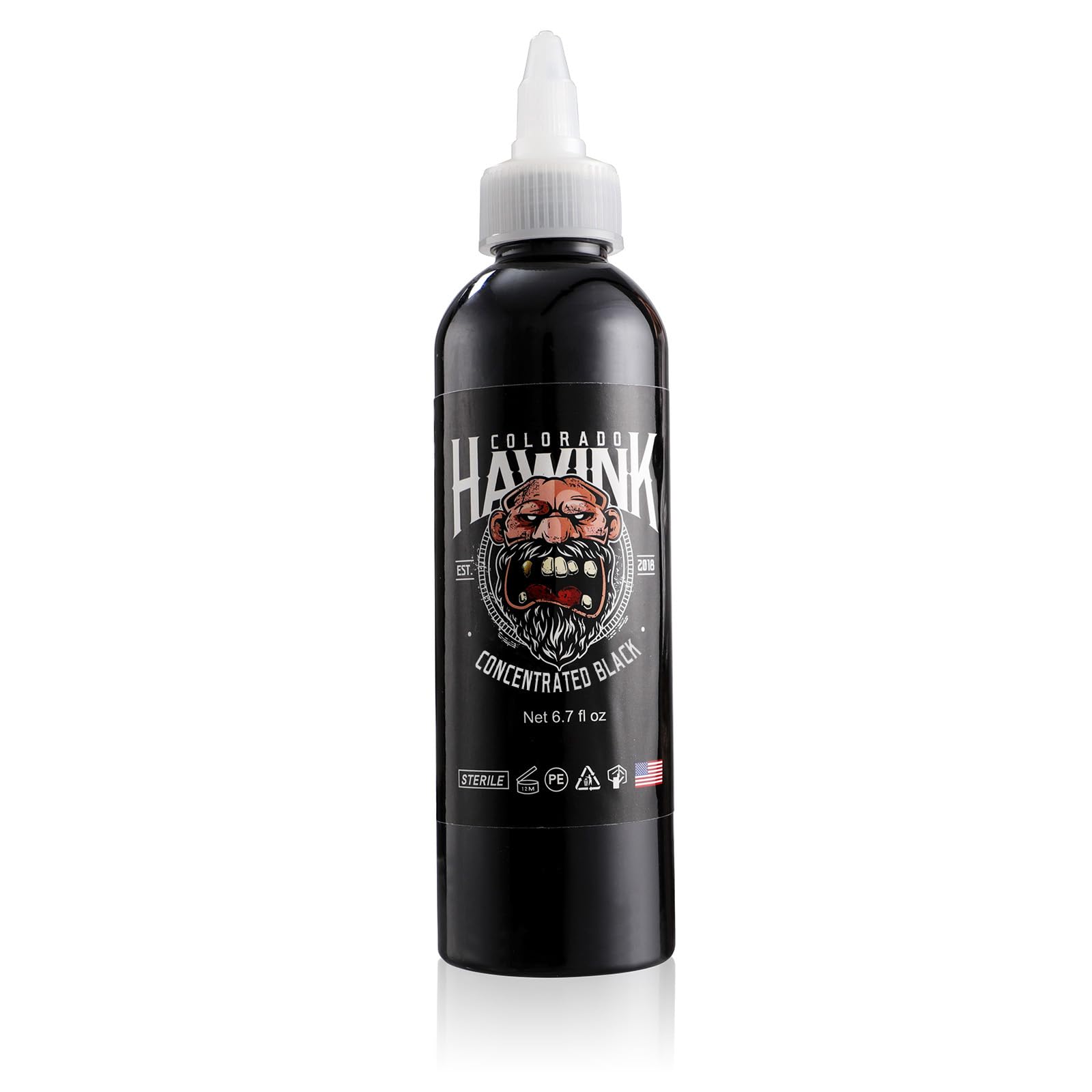 Hawink Tattoo Ink 6.7oz (200ml) Vegan-Friendly USA Standard Pigment Concentrated Black TI963-6.7OZ-S
