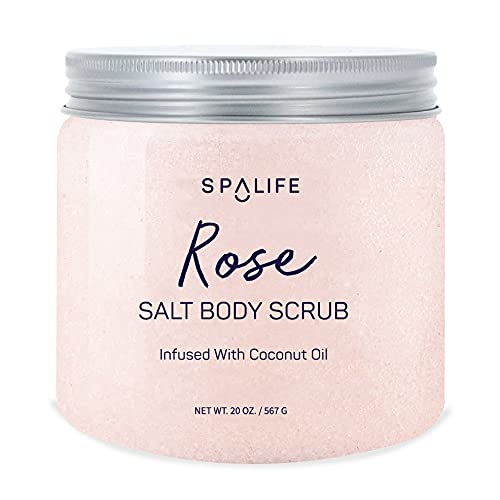 SpaLife Rose Salt Body Scrub Infused with Coconut Oil
