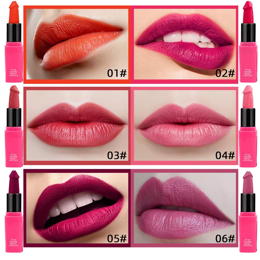 Rngduo Mushroom Head Lipstick For Women&Girls Velvet Matte High Pigmented Lustrous Lipcolor Lip Glosses Lip Liner Makeup