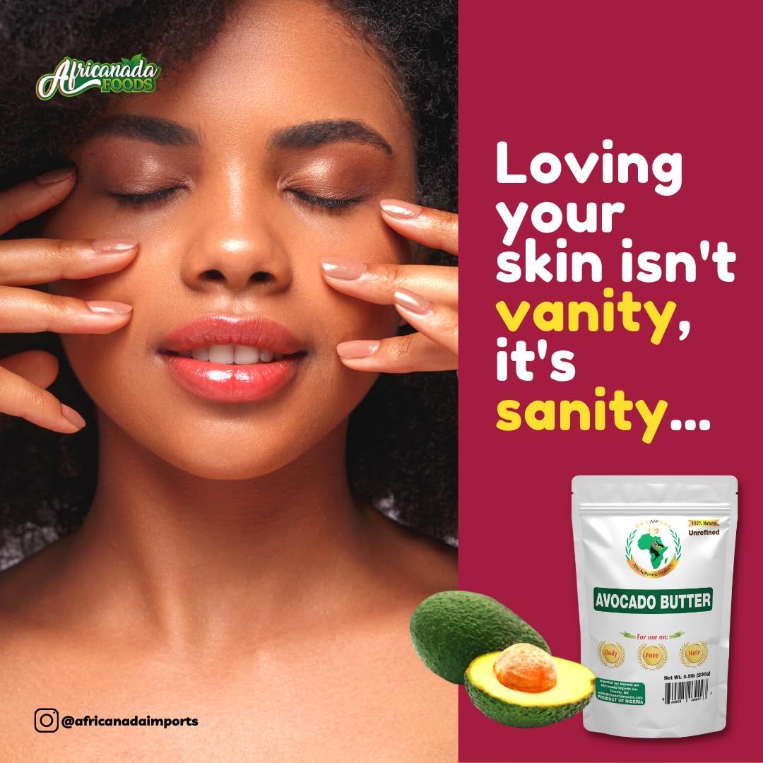 Authentic Raw Avocado Butter | Butter | For DIY Face, Body, Hands | Unrefined | 100% Pure| Organic from Africa | Resealable Bag | 230g