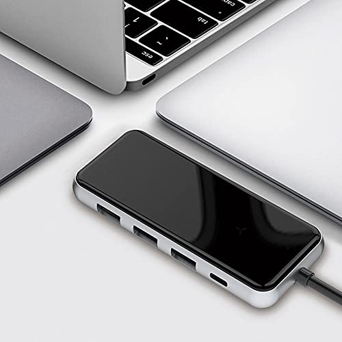 CUJUX Portable Smart Extender,Multifunction USB C Hub Adapter 5 in 1 USB3.0X3 PD HDMI USB Hub
