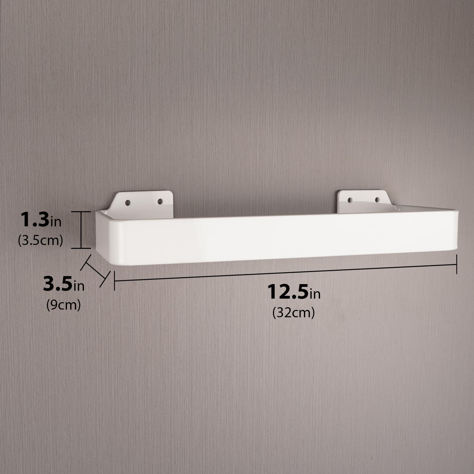 12.6Inches Hand Towel Holder, Self Adhesive Towel Rack for Bathroom Wall Mounted, Acrylic Towel Hanger (White)