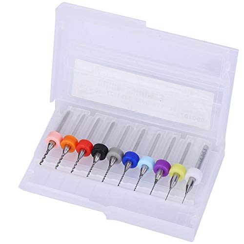 10Pcs/Set 0.3-1.2mm Print Circuit Board Drill Bits Carbide Micro Drill Bits Set PCB CNC Rotary Drilling Tool for Print Circuit Board Stone