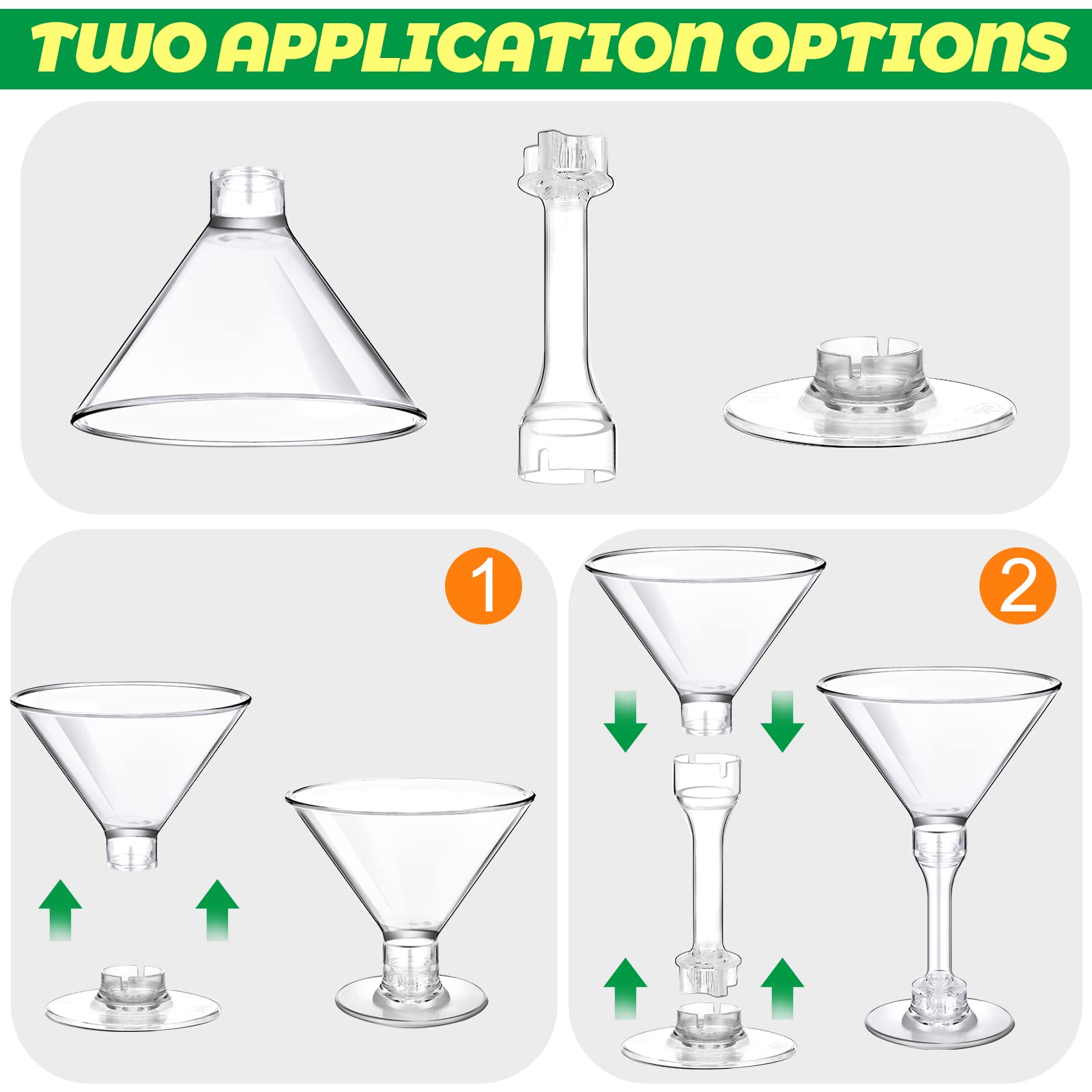 100 Pcs Plastic Martini Glasses 5 oz Disposable Cocktail Glasses Tall Mini Martini Plastic Cups Unbreakable Appetizer Dessert Cups for Margarita Wine Champagne Ice Cream Wedding Party Bar Event