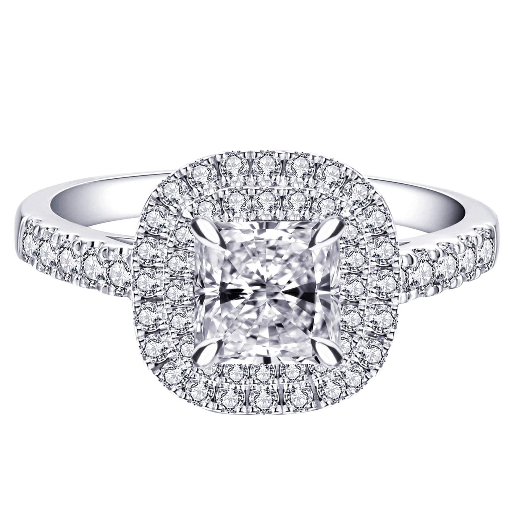 1.6Ct Moissanite Engagement Ring, 18K Real Gold Plated, Moissanite