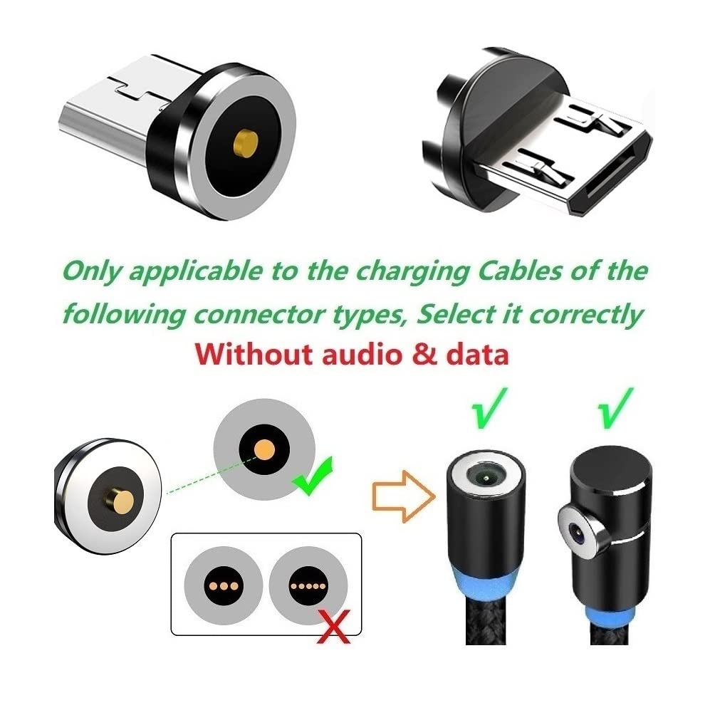 Raosky Magnetic Charging Series (Micro Tips),Just 4 Micro Tips Without Nylon Braided USB Cable No Charger Cords.
