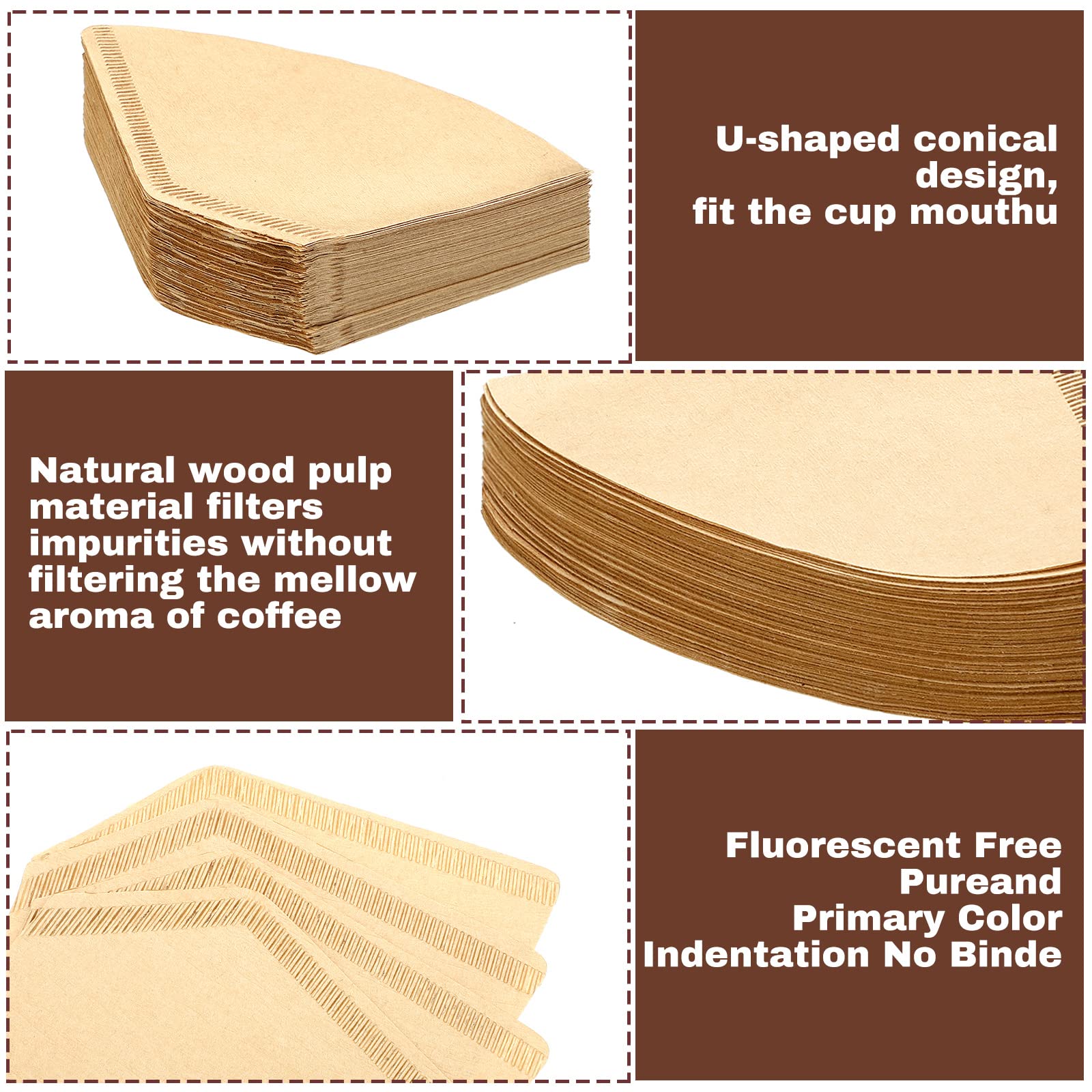 1200 Pcs #2 Cone Coffee Filters Paper Coffee Filter Unbleached Coffee Filters Disposable Pour Over Coffee Filters for Coffer Maker Pour Drip
