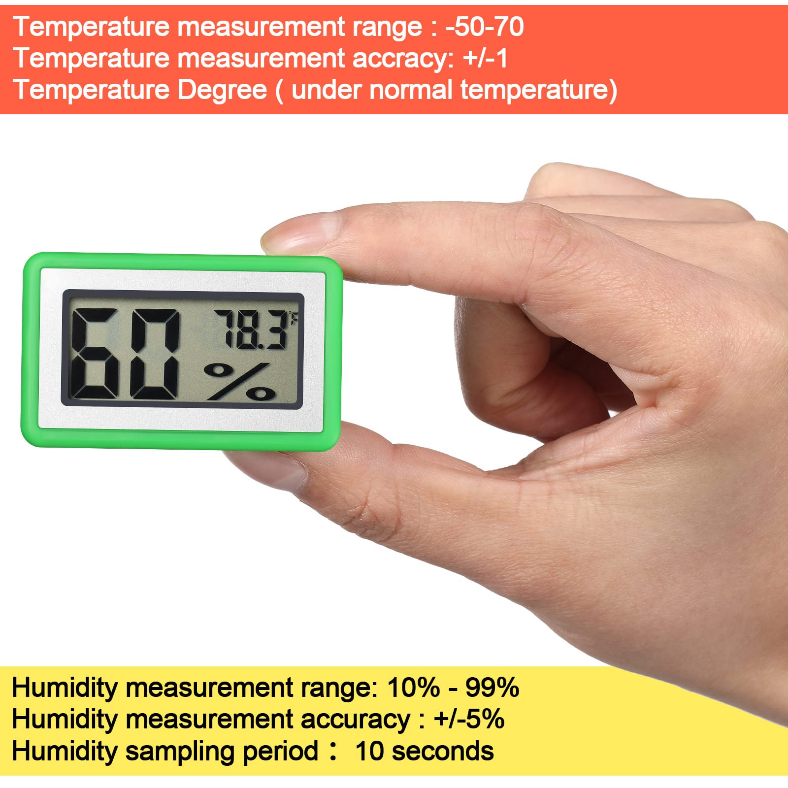 24 Pcs Temperature Humidity Meters Electronic Gauge Indoor Thermometer Hygrometer Small Humidity Meter Monitor Digital Hygrometer Mini LCD Display Fahrenheit for Garden, Fridge, Cellar, Closet