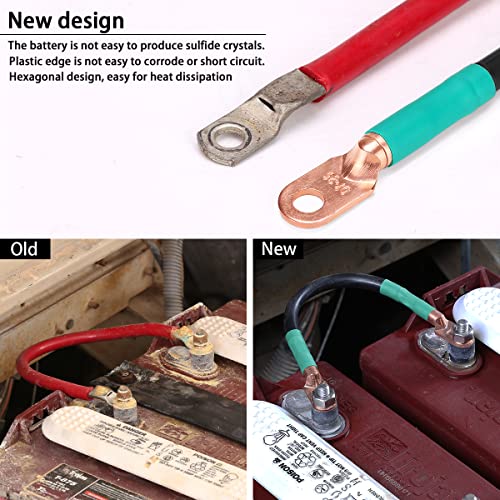 10L0L 4 AWG 25-Inch Battery Cables Set, 2ft Power Battery Inverter Cable for Car Golf Cart Marine Solar RV Motorcycle, 4 Gauge x 2ft