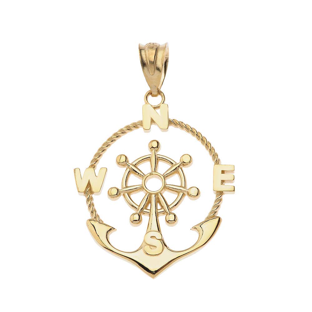 10K Yellow Gold Compass Pendant