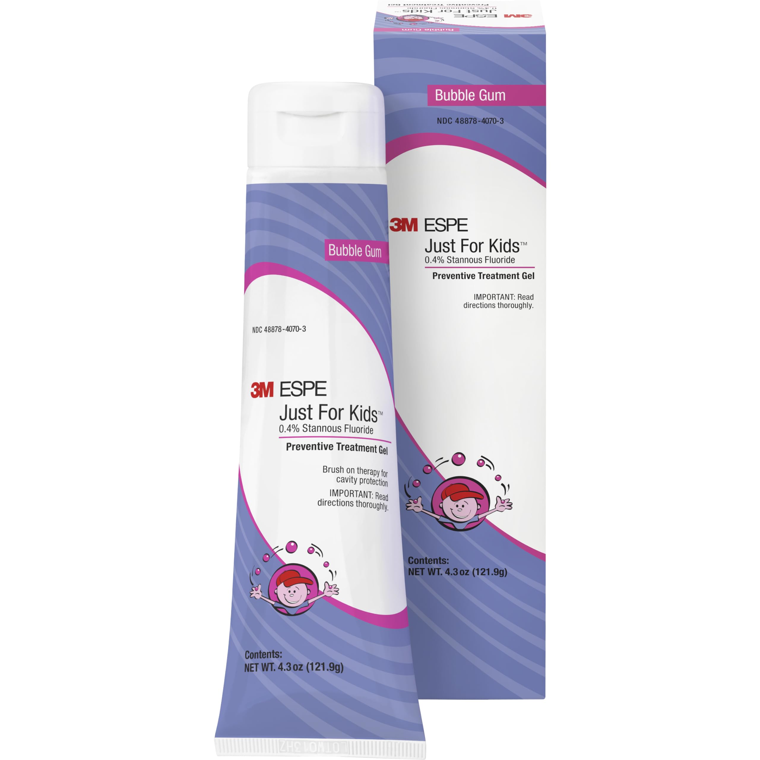 3M 70201400762 Just For Kids 0.4% Stannous Fluoride Brush On Gel, Extra Cavity Protection, 4.3 oz