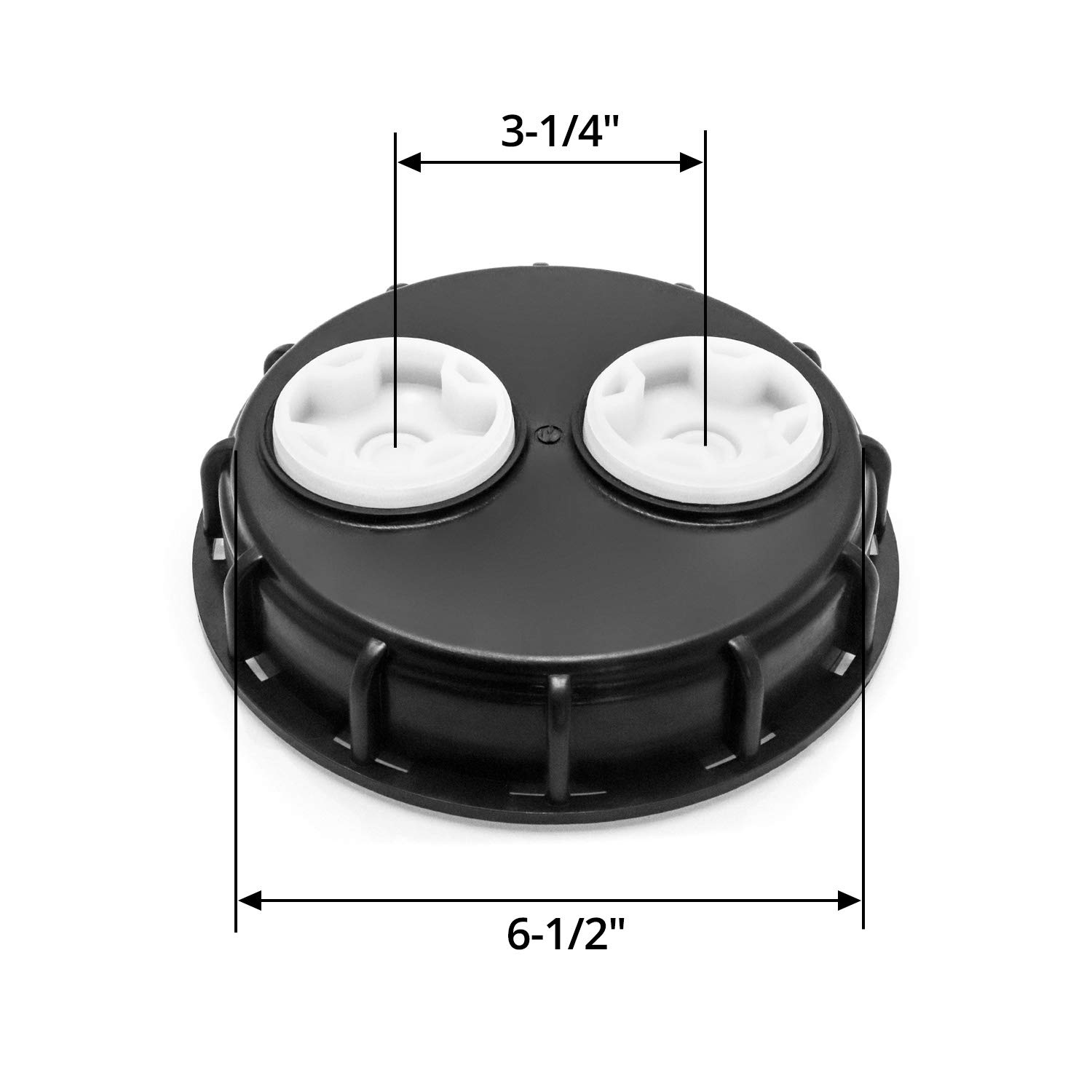 QWORK IBC Tote Lid Cover, 6.5" IBC Tank Water Liquid Tank Cap with Double Vent Hole for Chemical, Food, Industries Storage