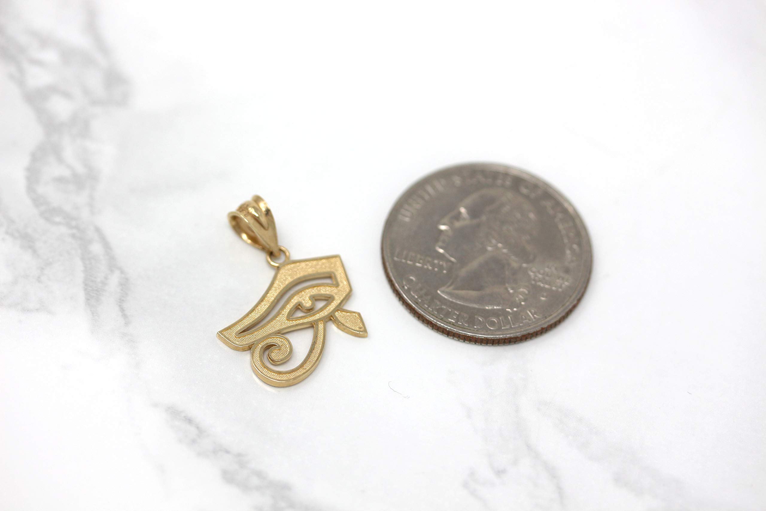 10k Yellow Gold Egyptian Eye of Horus Charm Pendant