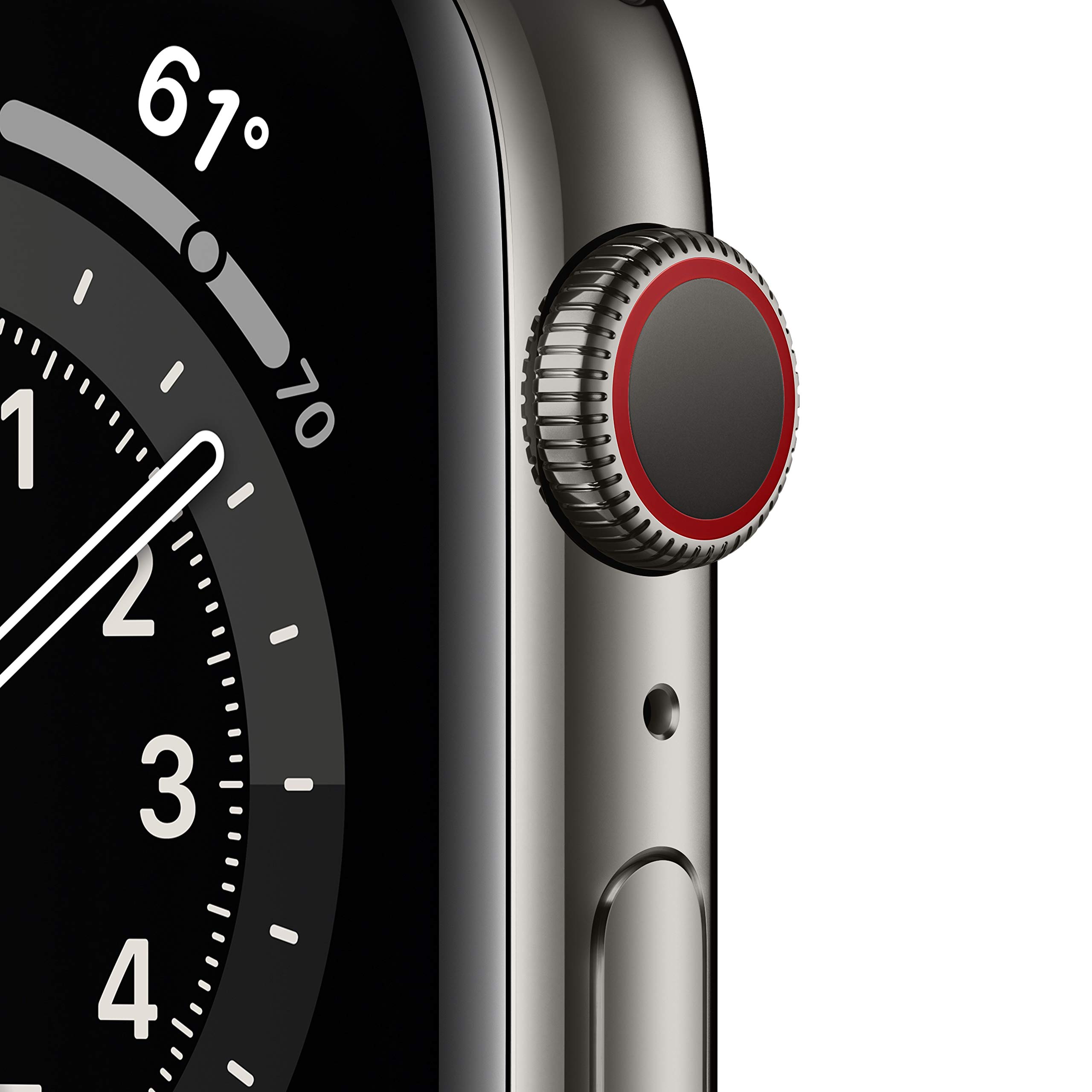 Apple Watch Series 6 (GPS + Cellular, 44mm) - Graphite Stainless Steel Case with Black Sport Band