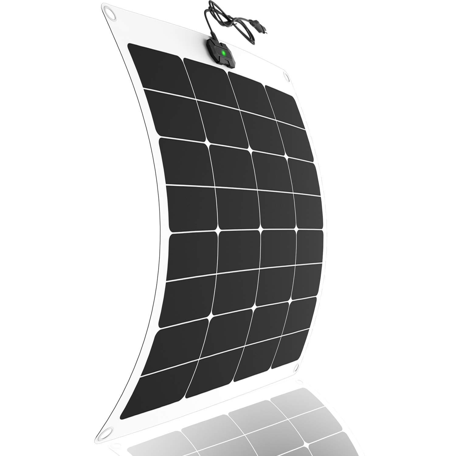 100 Watt 12V Flexible Solar Battery Charger & Maintainer - 100W Ultra Lightweight ETFE Solar Panel with Built-in Intelligent MPPT Charge Controller + 3 Stages Charging for Car, RV, Boat, Trailer, Roof