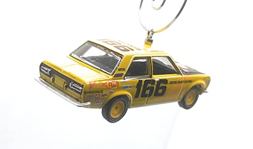 1973 Datsun 510 4-Door Sedan #166 Yellow BRE Brock Racing Enterprises All Terrain Series 13 1/64 Diecast Model Car by Greenlight 35230 B