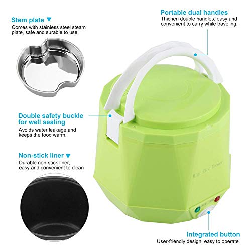 1.6L 24V Small Portable Multifunctional Electric Rice Cooker Food Steamer for Truck Car Outdoor(1#)