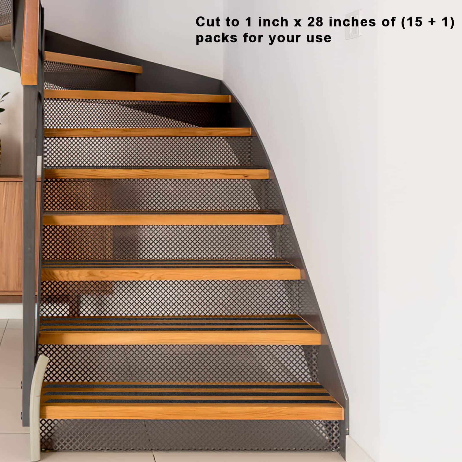 Secopad Grip Tape for Stairs, 1" X 38 Ft (456") Anti Slip Tape Outdoor Waterproof, Non Slip Step Tape Strips, Safety Tread Tape