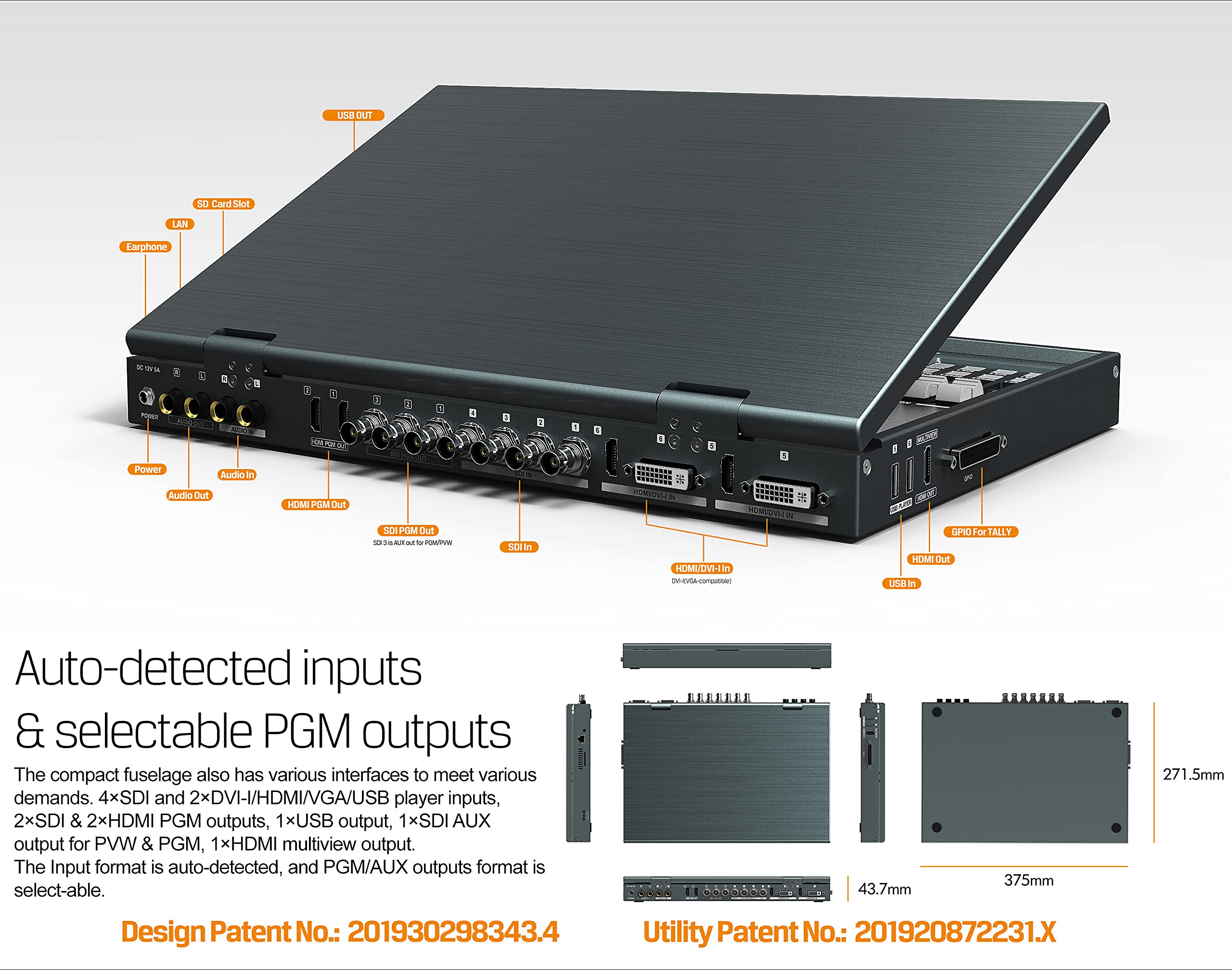 AVMATRIX PVS0615U 15.6 Portable 6-Channel SDI/HDMI Multi-Format Streaming Switcher Real Time Live Streaming Multi Camera Production (PVS0615U)