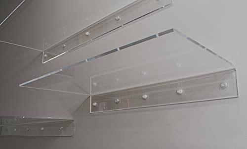 24" Long Clear Floating Shelf (12" deep)
