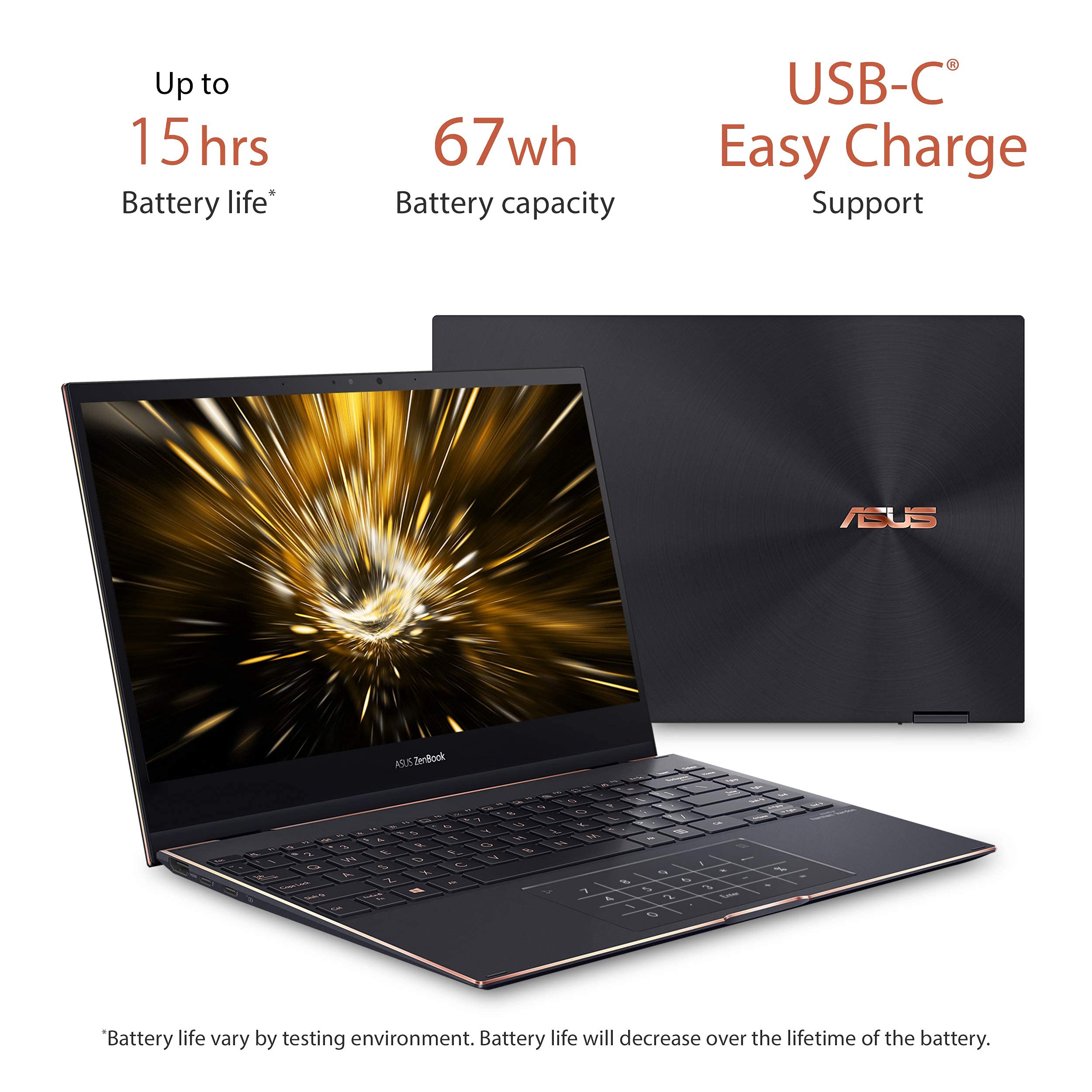 Asus ZenBook Flip S Ultra Slim Laptop, 13.3 4K UHD OLED Touch Display Core i7-1165G7 CPU, 16GB RAM, 1TB SSD, Thunderbolt 4, TPM, Windows 10 Pro, Jade Black, UX371EA-XH77T (Renewed)