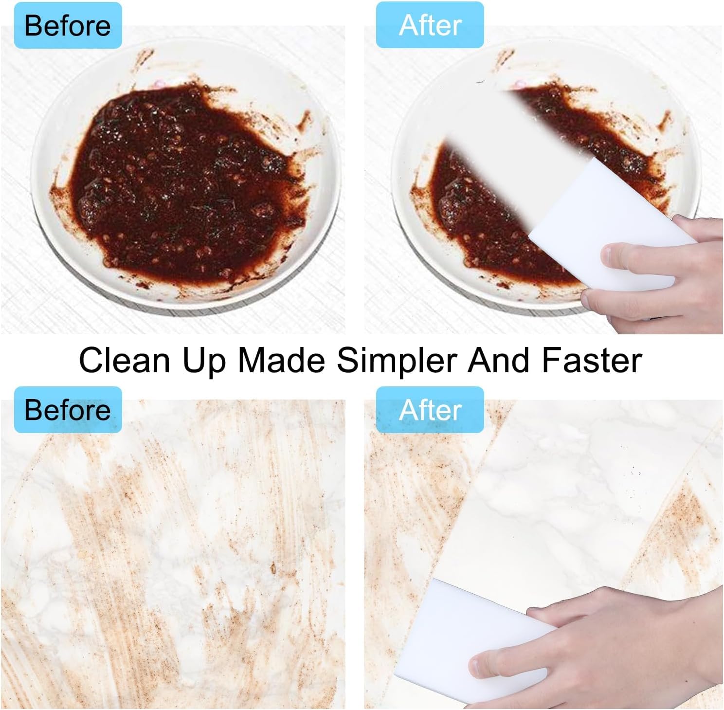 100/50 Pieces Magic Eraser Sponge Cleaning Pads for Furniture, Walls, Cars, Kitchens, bathrooms, Windows (100)
