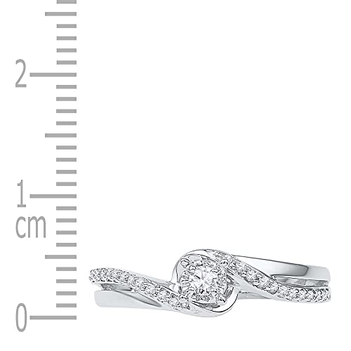 10kt White Gold Round Diamond Solitaire Bridal Wedding Engagement Ring 1/8 Cttw