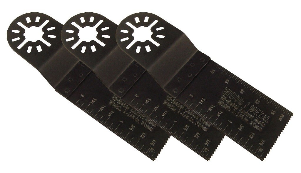 1 1/4" Deep Plunge Bi-Metal Oscillating Blade with Universal Arbor for Fein, Dremel, Bosch, Ridgid, Ryobi, Milwaukee, Skil and More - 3 pack