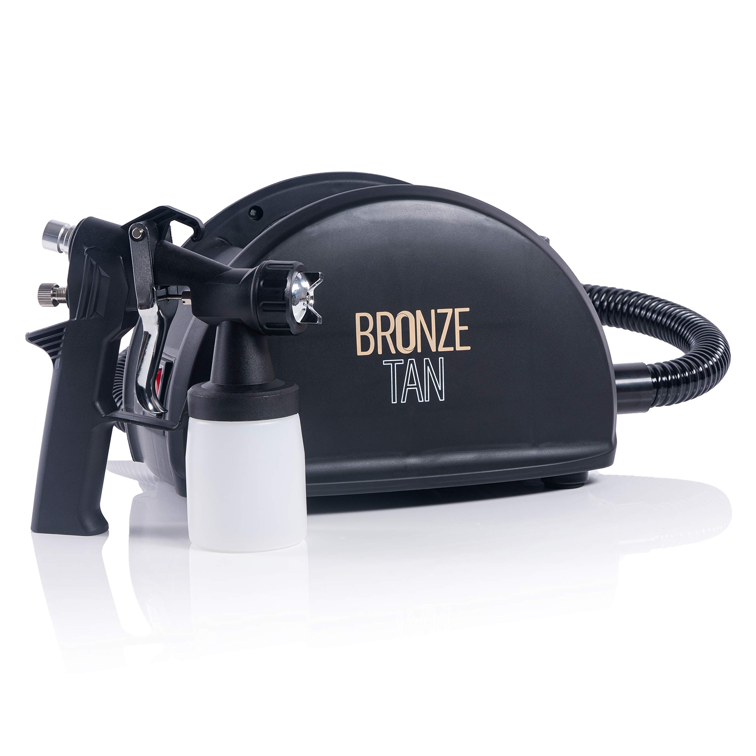 Bronze Tan Professional Spray Tanning Essentials Kit - Includes Machine, Quick-Setup Tent, Spray Tan Feet Pads, Hair Nets, Nose Plugs, Undergarments- Ideal for Salon & Home Use